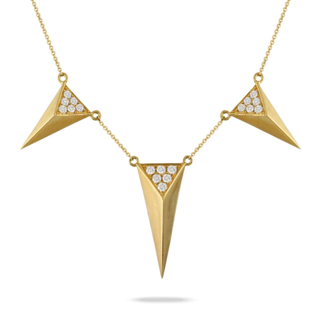 Triple Triangle Diamond Necklace - Mark Diamonds Jewelers