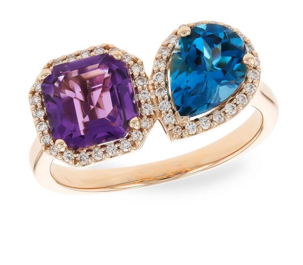 Rose Gold Gemstone and Diamond Ring - Mark Diamonds Jewelers